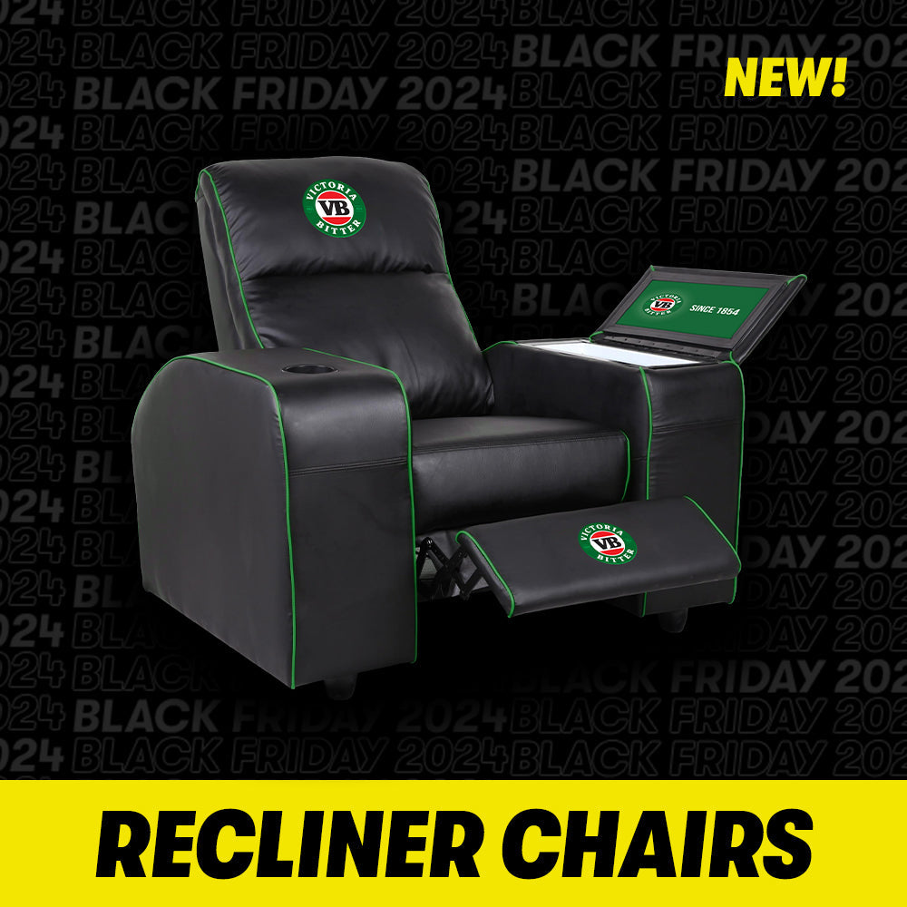 Beer Branded Recliner Chairs With Built-In Bar Fridge | Holds 18 Cans ...