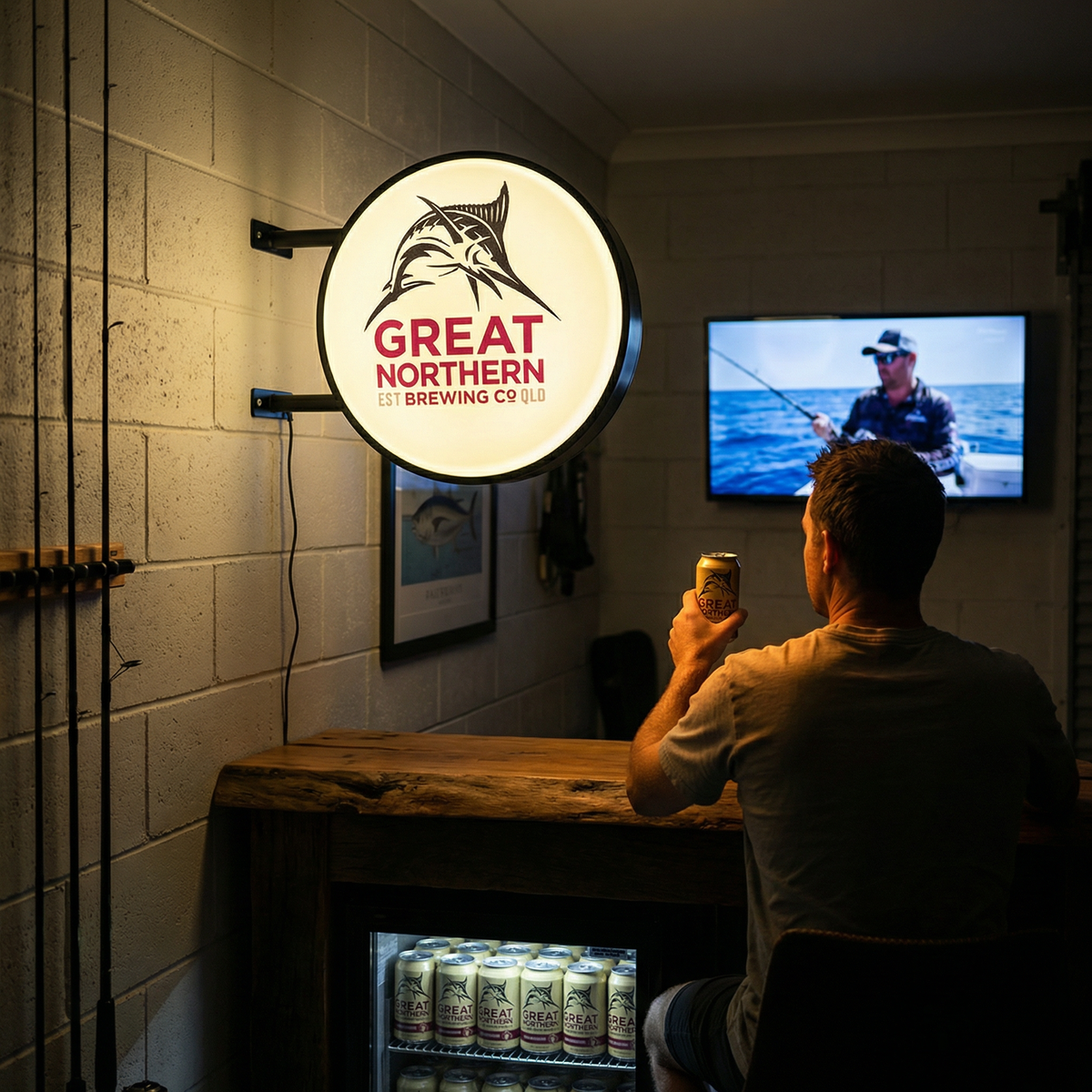 Great Northern Brewing Co Beer Bar Lighting Wall Sign Light LED – A Man ...