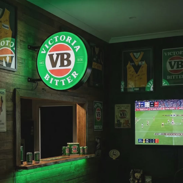 VB Victoria Bitter Beer Bar Lighting Wall Sign Light – A Man & His Cave